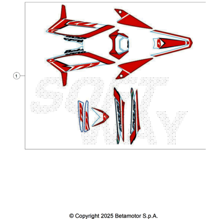 COMMANDES-GUIDON BETA 50 RR WHITE 2025 - DUBOST BETA