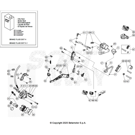 COMMANDES-GUIDON BETA MOTARD 50 RR WHITE SPORT 2025 - DUBOST BETA
