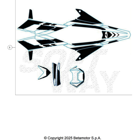 CARENAGES-RESERVOIR-SELLE BETA 50 RR WHITE 2026 - DUBOST BETA